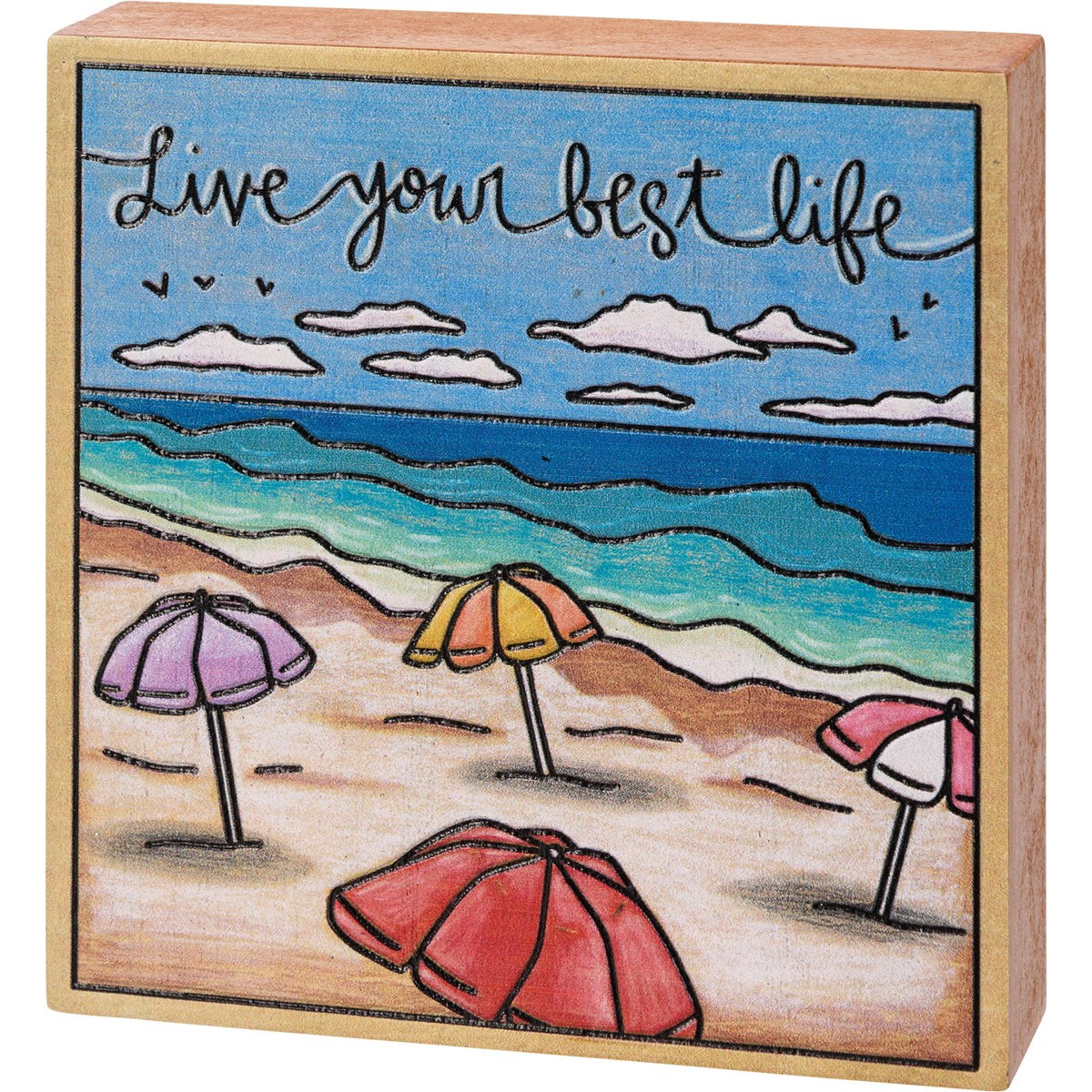 Live Your Best Life Wooden Block Sign - Penguin Gallery