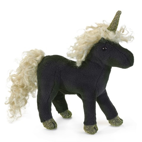 Black Unicorn Finger Puppet | Folkmanis® | The Penguin Gallery