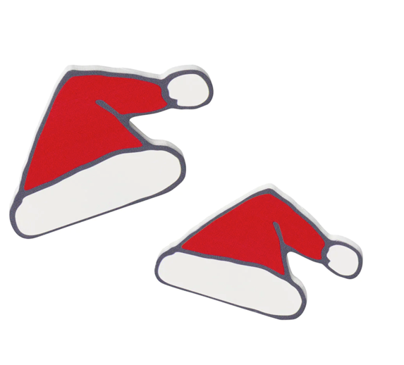 Block Santa Hat Sign Set Of 2 - Penguin Gallery