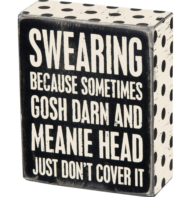 Swearing Wooden Box Sign - Penguin Gallery