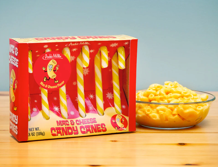 Mac 'N' Cheese Flavored Candy Canes - Penguin Gallery