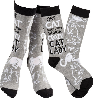 Crazy Cat Lady Socks | Primitives by Kathy | The Penguin Gallery