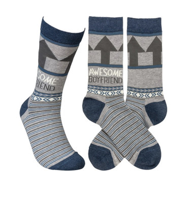 Awesome Boyfriend Socks | Primitives by Kathy | The Penguin Gallery