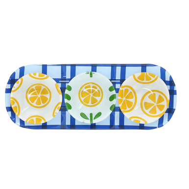 Glass Serving Tray Set : Lemon | Pavilion Gift | The Penguin Gallery