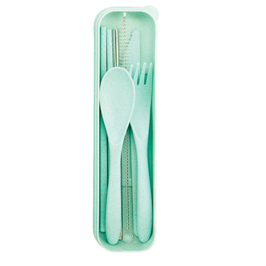 On the Go Straw & Utensil Set Blue | Krumbs Kitchen | The Penguin Gallery