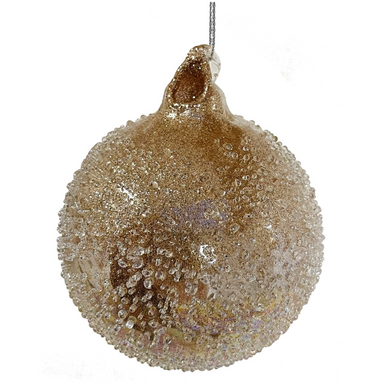 Clear Luster Ball Sanded with Glitter Ornament
