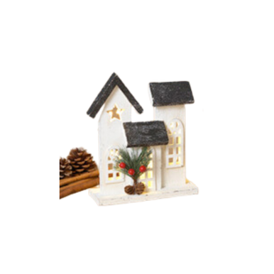 Light Up Wooden House Display