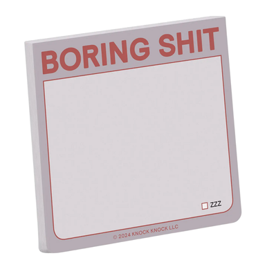 Gray Boring Shit Sticky Notes | Knock Knock | The Penguin Gallery