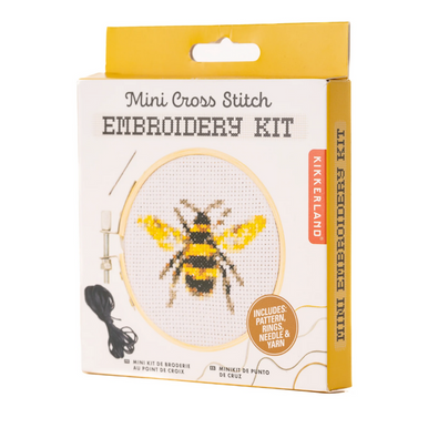 Mini Bee Cross Stitch Kit | Kikkerland | The Penguin Gallery