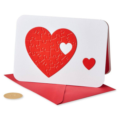 Heart Puzzle Valentine's Day Card| Papyrus | The Penguin Gallery
