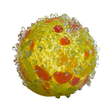 6in Yellow Bee Ball | Kitras Art Glass | The Penguin Gallery
