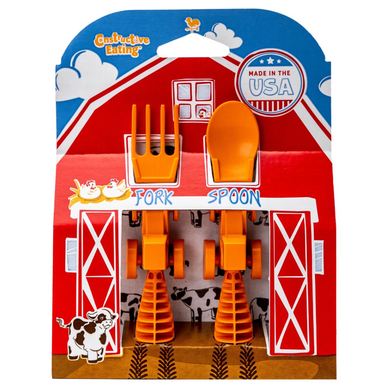 Orange Tractor Utensils -Set of 2 | Constructive Eating | The Penguin ...
