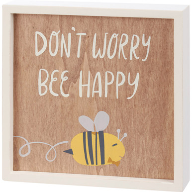 Bee Happy Box Sign | Primitives by Kathy | The Penguin Gallery
