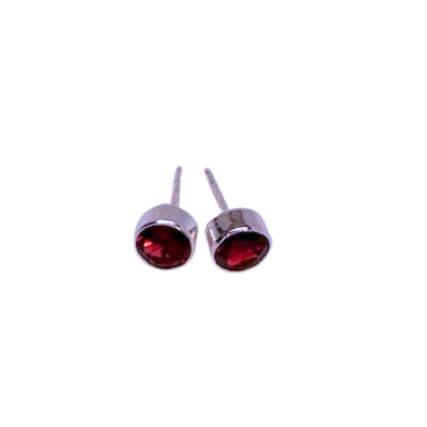Garnet Circle Stud Earrings| BSS Jewelry | The Penguin Gallery