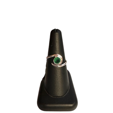 Green Onyx Circle in Band Silver Ring S5 | Designs by Monica | The ...