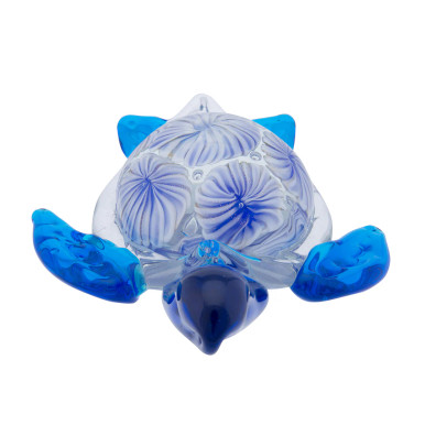 Glass Blue & White Turtle| Beachcombers Coastal Life | The Penguin Gallery
