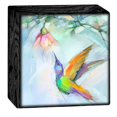 Hummingbird Block Sign| Illustrated Light Gifts | The Penguin Gallery