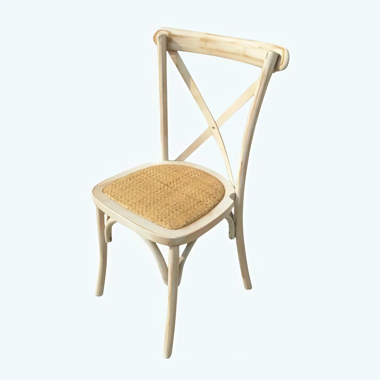 Cross Back Stacking Chair. Oak - Front Row Furniture