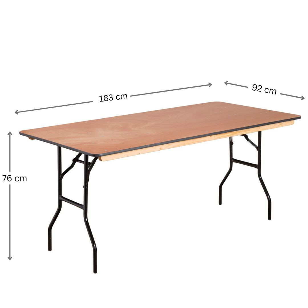 6ft x 3ft Wooden Trestle Tables | Wooden Tables | Front Row Furniture