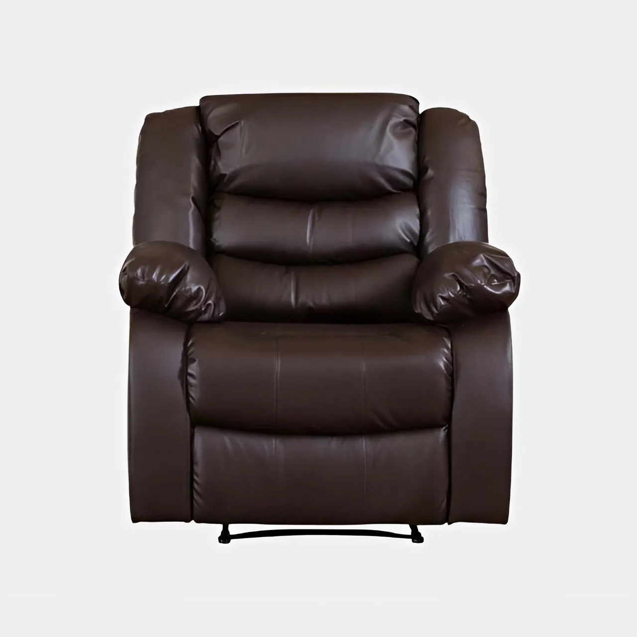 Waterfall Back 1 Seater Leather Reclining Sofa - Front Row Furniture