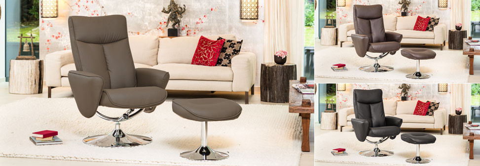 Sleek Contemporary Swivel Recliner Chair (With Massage and Heat ...