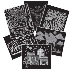 Scratch Art Paper Gold & Silver Foil (10 sheets) - Plum Select