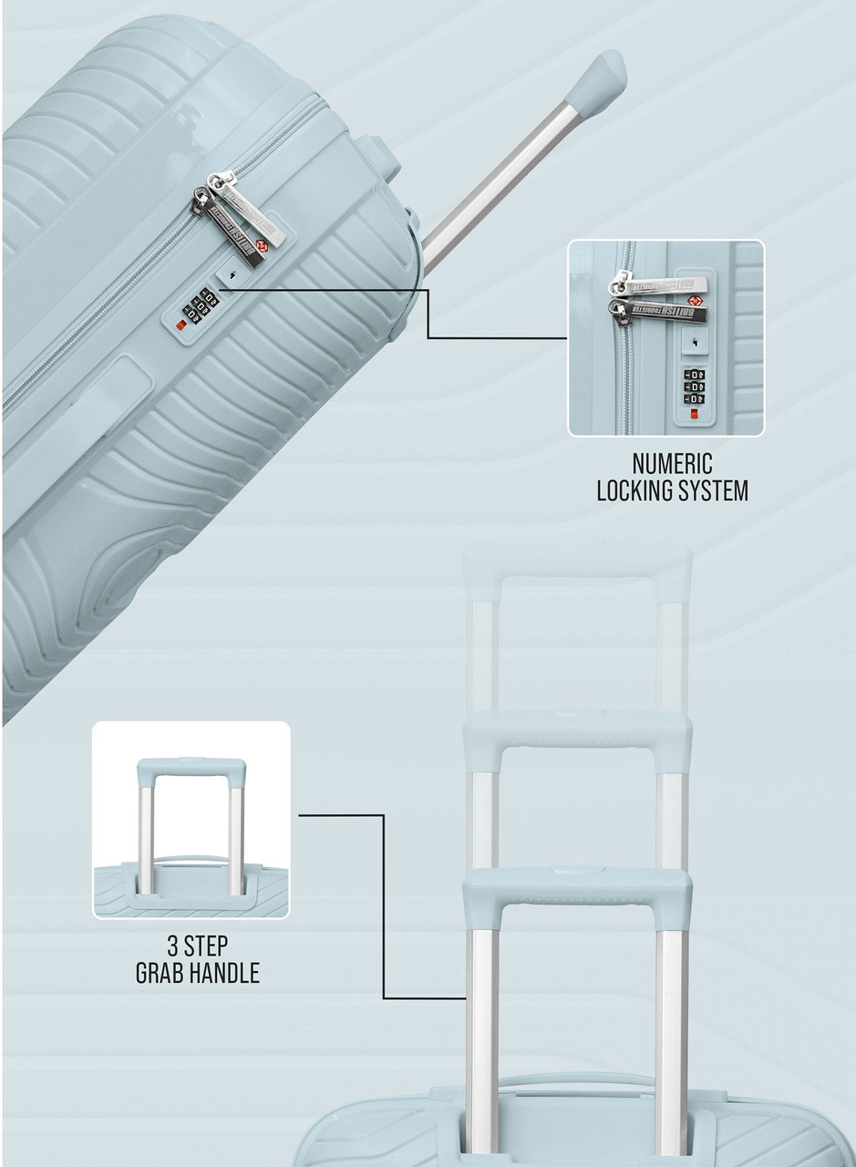 Spacious Blue Check-In Luggage (28 Inch): Polypropylene, Spinner
