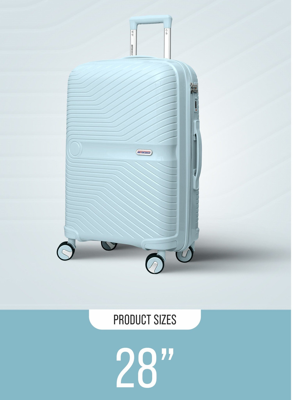 Spacious Blue Check-In Luggage (28 Inch): Polypropylene, Spinner