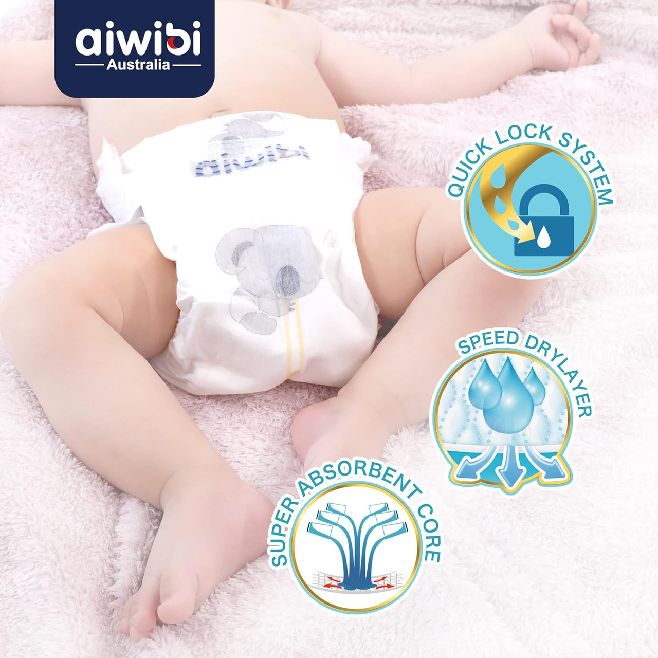 Buy Aiwibi Diapers Size L for 9 to 12 Kg 26 Pcs. | Deliver2Mum