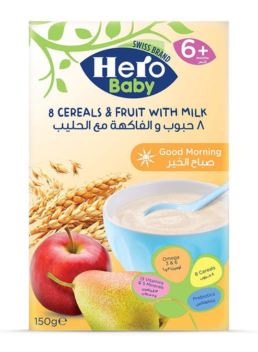Deliver Nutritious Hero Baby 8 Cereals & Fruit with Milk to Your Baby
