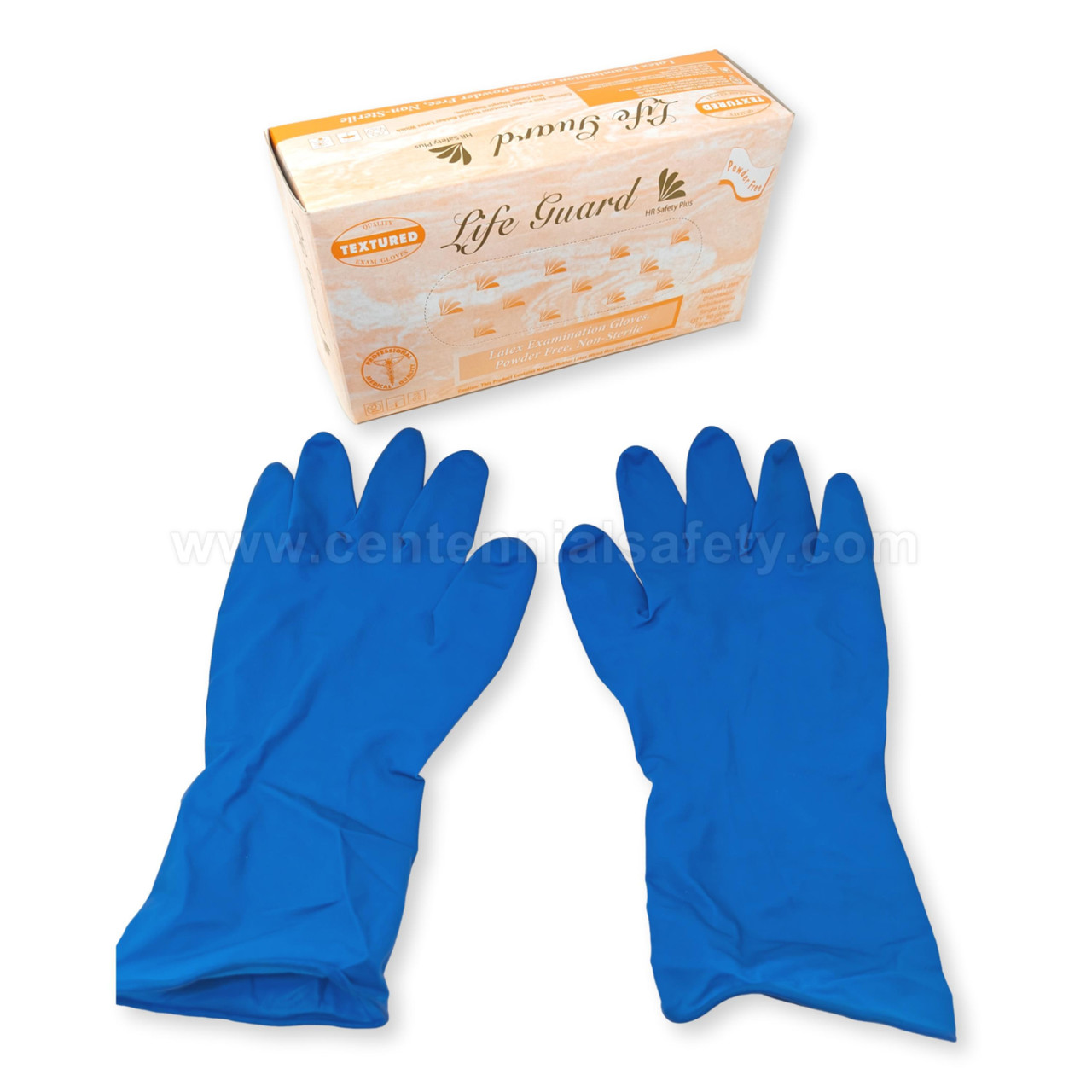Life Guard® 14 mil High-Risk Latex Exam Gloves – Blue