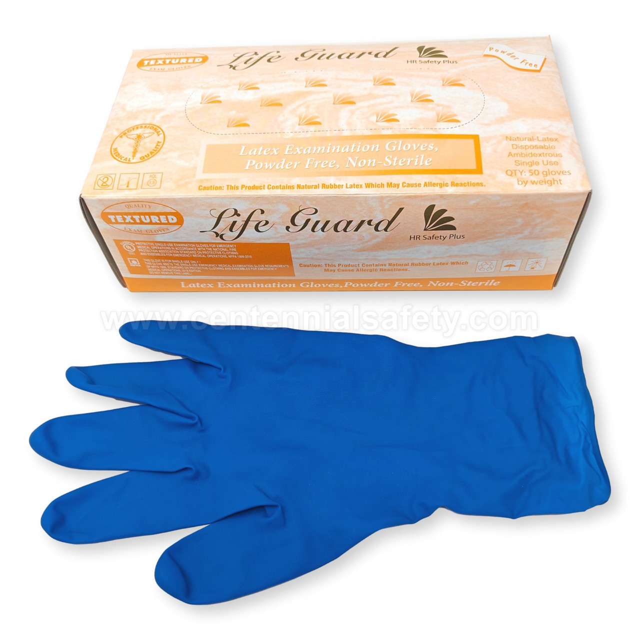 Life Guard® 14 mil High-Risk Latex Exam Gloves – Blue