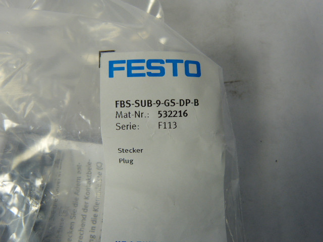Festo FBS-SUB-9-GS-DP-B Connector Fitting ! NOP ! - Industrial ...
