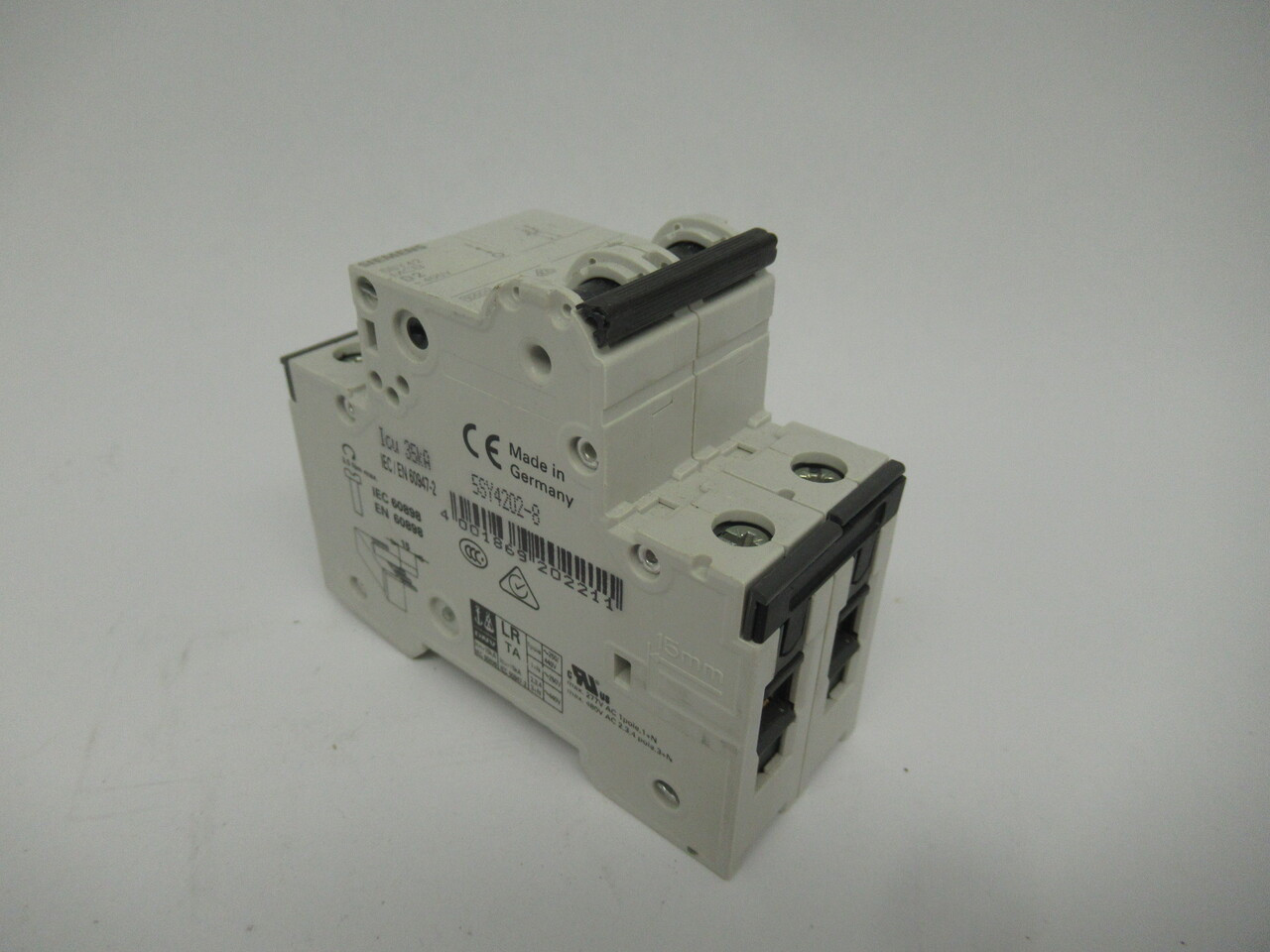 Siemens 5SY4202-8 Sentron Mini Circuit Breaker 2A 400VAC 50/60Hz 2-Pole ...