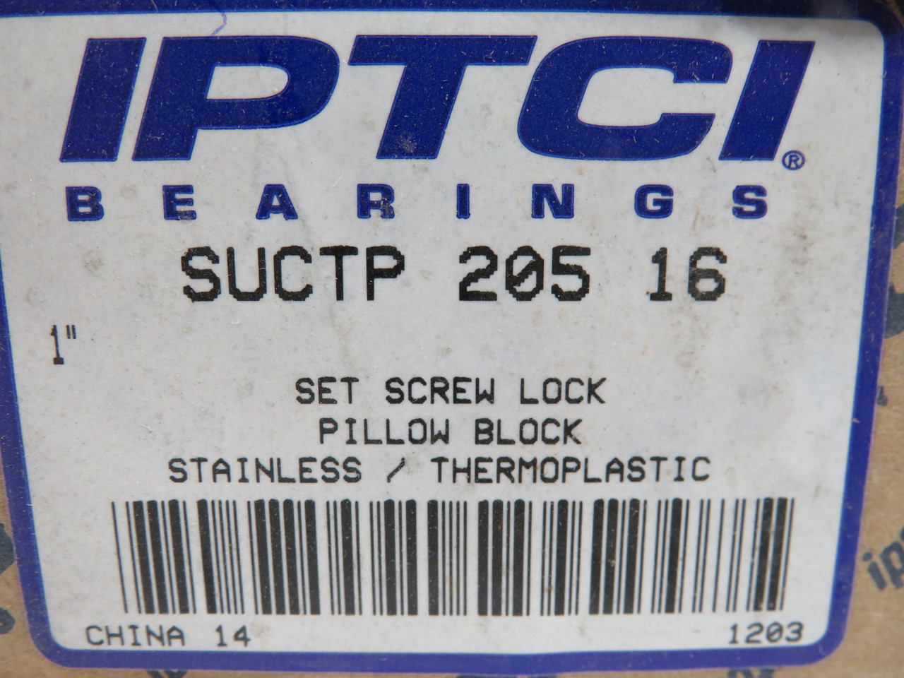 IPTCI SUCTP205-16 Pillow Block Bearing 1" Bore 2-Bolt Thermoplastic ...