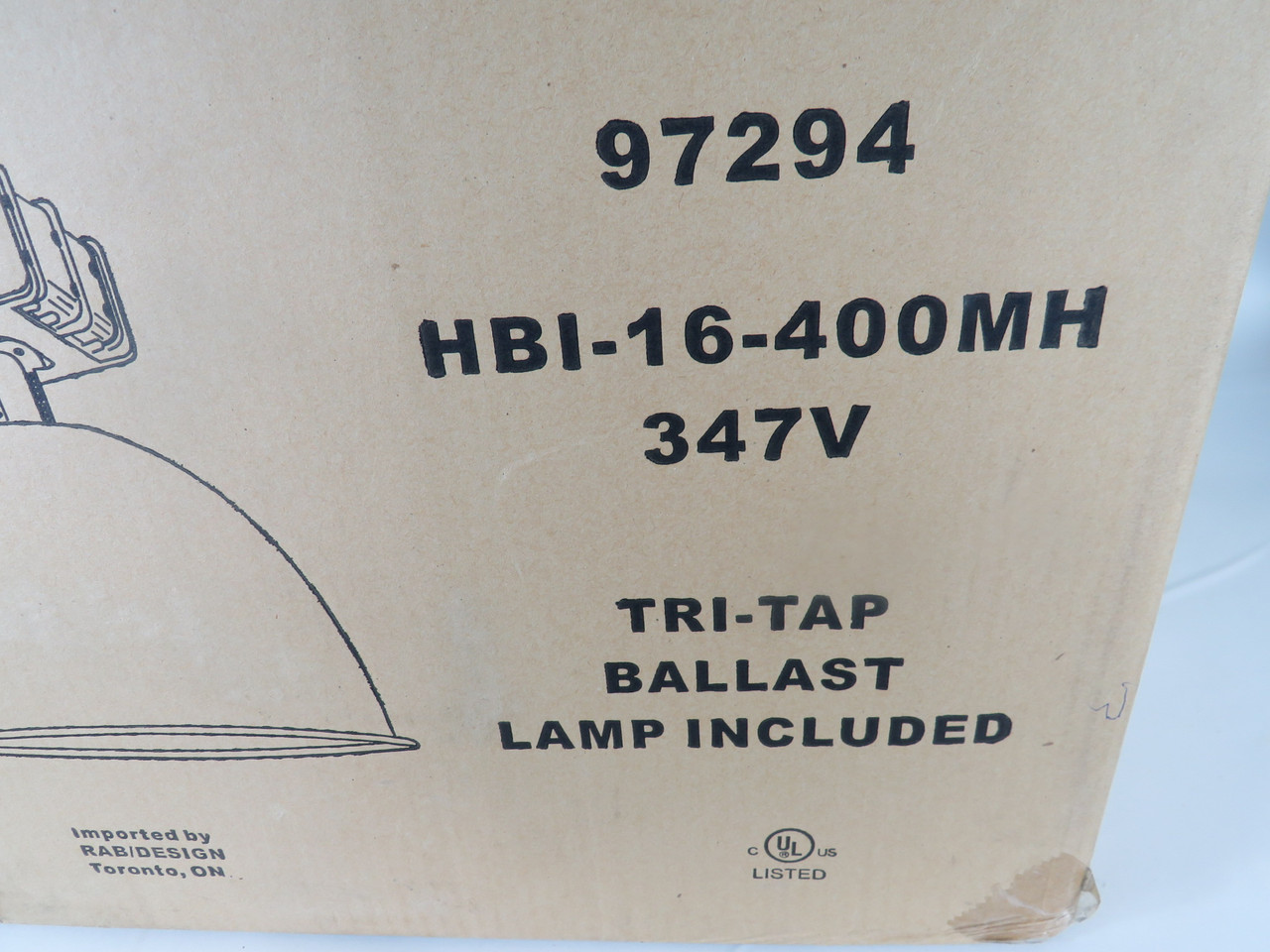 RAB HBI-16-400MH-347V 16" High Bay Fixture Assembly w/Bulb 400W DMG BOX NEW - Industrial ...