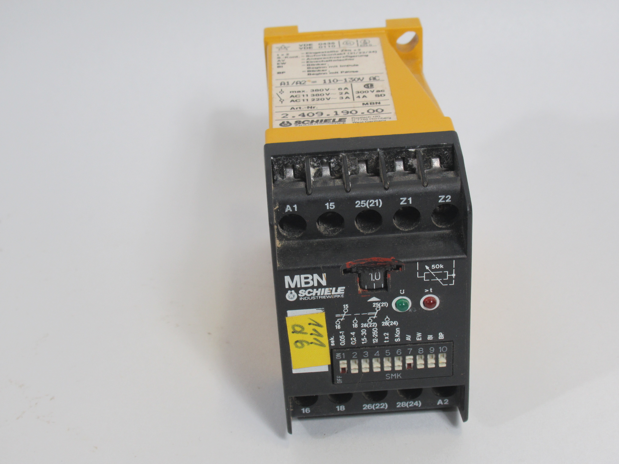 Schiele 2.409.190.00 Timer Relay 0.05-60Sec 110-130VAC 6A@380VAC ! WOW ...