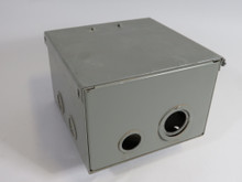 Generic Enclosure Box 6x6x4" w/ Cover 4 Knockouts Missing Cover Screws ...