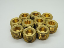 Generic Brass Countersunk Hex Head Plug 3/8" Male Pipe Thread Lot of 10 ...
