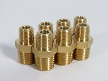 Generic Brass Hex Nipple 1/4" x 1/8" Male NPT Lot of 7 SHELF WEAR NOP ...
