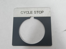 Allen-Bradley 800T-X700 Metal Push Button Legend Plate CYCLE STOP USED ...