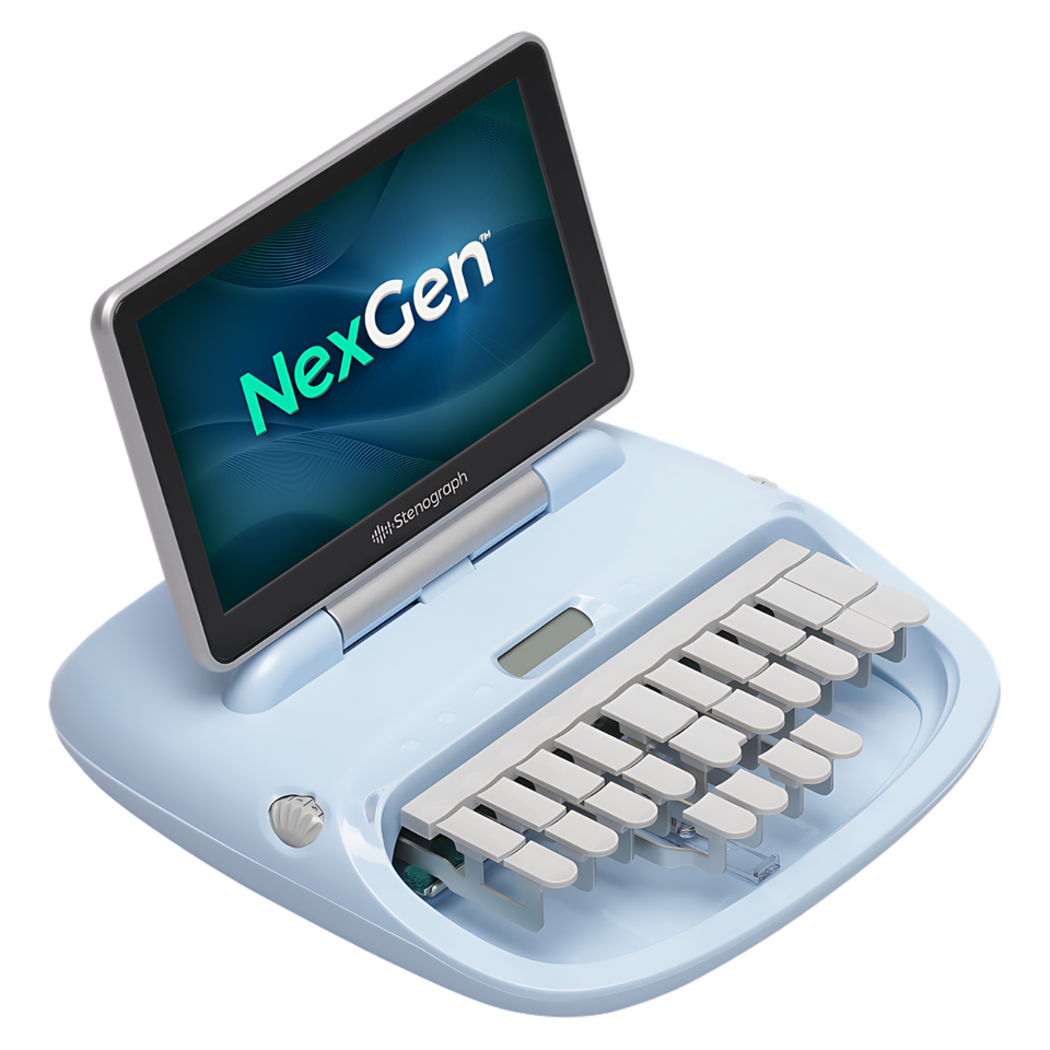 NexGen Sky Blue and Gray Stenographer Machine