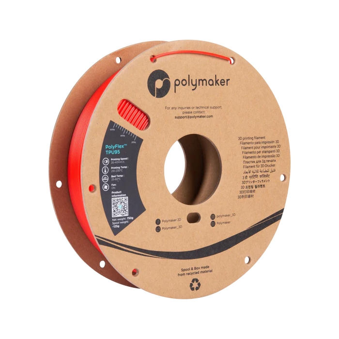 Polymaker Red PolyFlex TPU95 | Partsbuilt 3D