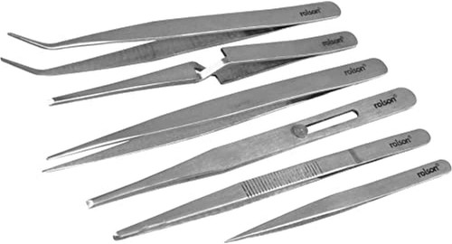 Rolson 59104 6 pc Stainless Steel Tweezers | Partsbuilt 3D