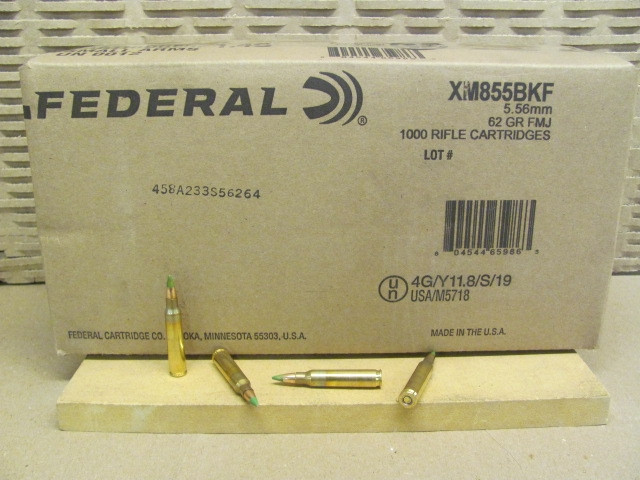200 Rounds Federal XM556SBCT3 5.56 NATO 62 gr Tactical Bonded Softpoint ...
