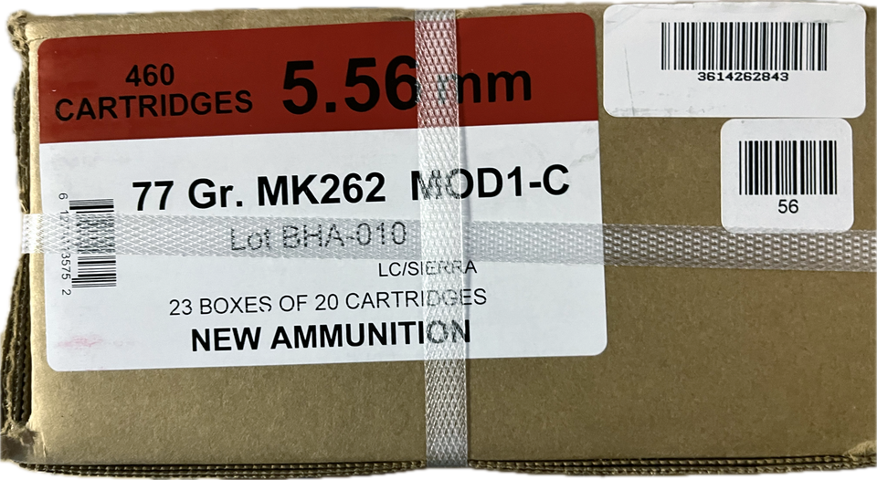 460 Rounds in Mil-Pack Ammo Can Black Hills Ammunition MK262 MOD 1-C ...
