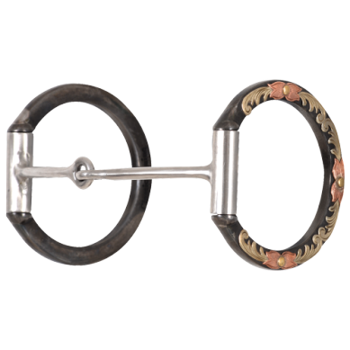 TBBIT3DR35 Classic Equine Floral Scroll Tool Box D-Ring Bit with Thin ...
