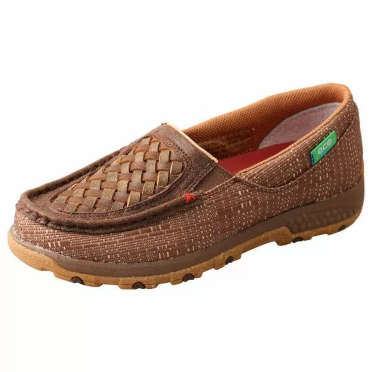 Sf Wxc0009 Twisted X Womens Woven Brown And Coffee Slip On Driving Moc