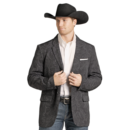 Rock & Roll Men's Black Paisley Sport Coat
