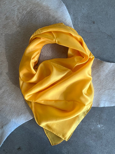 Solid Yellow Silk Wild Rag
